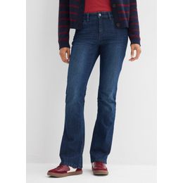 bonprix Bootcut-Jeans Mid Waist Stretch, blau, Gr.36, Schlagjeans im 5-Pocket-Style, 82% Baumwolle