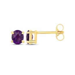 Vira Jewels Ohrstecker 925-Sterling Silber vergoldet Gl&auml;nzend Amethyst violett