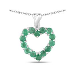 Vira Jewels Anh&auml;nger mit Kette 925 Sterling Silber rhodiniert Smaragd