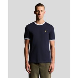 Lyle & Scott Lyle & Scott Ringer-Baumwoll-T-Shirt mit Rundhalsausschnitt &ndash; Marineblau