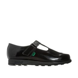 Kickers Junior Fragma T-Bar Patent Schuhe f&uuml;r M&auml;dchen in Schwarz