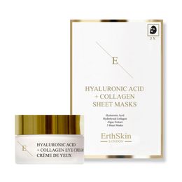 Hyalurons&auml;ure & Kollagen Maske - 3 Bl&auml;tter + Hyalurons&auml;ure + Kollagen Pro Age Augencreme 30ml