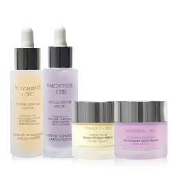 Bakuchiol-Serum+Vitamin C-Serum+Vitamin C-Tagescreme+ Bakuchiol-Nachtcreme