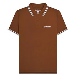 Lambretta - "SS25" Poloshirt f&uuml;r Herren (Braun/Wei&szlig;/Engelsf&auml;lle)