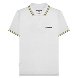 Lambretta - "SS25" Poloshirt f&uuml;r Herren (Wei&szlig;/Nussbraun)