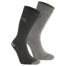 Craghoppers - Socken Insektenabwehr f&uuml;r Herren/Damen Unisex(2er-Pack) (Schwarzer Pfeffer/Mittelgrau)