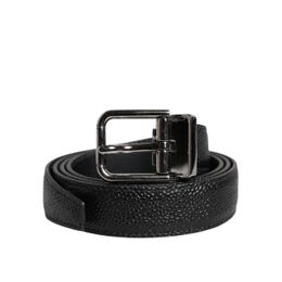 Dolce & Gabbana Dolce & Gabbana Schwarzer Kalbsleder Klassischer Metallverschluss G&uuml;rtel