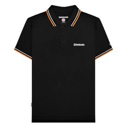 Lambretta - "SS25" Poloshirt f&uuml;r Herren (Schwarz/Wei&szlig;/Hell-Orange)