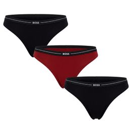 BOSS Packung mit 3 Damen-Elastik-Baumwollstrings mit Logo 50510030