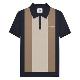 Lambretta - Poloshirt f&uuml;r Herren, Jerseyware (Marine/Nussbraun/Silber)