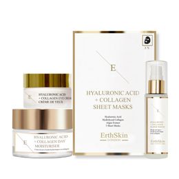 19. Hyalurons&auml;ure & Collagen Tagcreme 50ml + Hyalurons&auml;ure & Collagen Serum - 60ml + Hyalurons&auml;ure & Collagen Maske - 3 Bl&auml;tter+Hyalurons&auml;ure + Collagen Pro Alternde Augentropfen 30ml