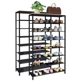 Vcm Schuhregal Ma&szlig;e ca. H. 152 x B. 90 x T. 30 cm Schuhablage im Industrie Style Design Regal mit 7 F&auml;chern - Taliro