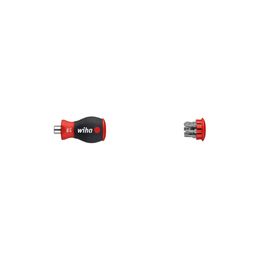 wiha Schraubendreher mit Bit Magazin magnetisch Schlitz, Phillips mit 6 Bits, Stubby, 1/4" (10386)