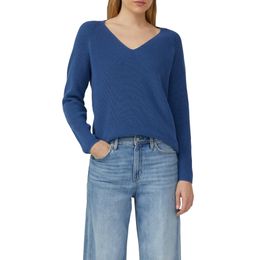 Strickpullover s.Oliver, Damen, Gr. 36, dusty indigo, Strick, Obermaterial: 60% Baumwolle, 40% Polyacryl, unifarben, regular fit taillenbedeckt, V-Ausschnitt, B&uuml;ndchen, Pullover Strickpullover, mit V-Ausschnitt