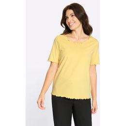 Kurzarmshirt Classic Basics "Shirt", Damen, Gr. 38, zitrone, 100% Baumwolle, unifarben, Rundhals, Shirts