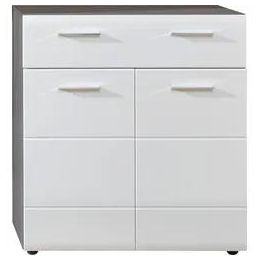 Schuhkommode Home Affaire "Sovana", wei&szlig;, eichefarben rauchsilber, B:80cm H:87cm T:35cm, FSC-zertifizierter Holzwerkstoff, Sideboards, Schuhkommode, Schuhschrank mit Schublade - Kommode mit Platz f&uuml;r 12 Schuhpaare
