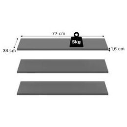 Einlegeboden Home Affaire "SKARDE, 3er Set, Breite 77cm", anthrazit, B:77cm H:2cm T:33cm, FSC-zertifizierter Holzwerkstoff, Einlegeb&ouml;den, Einlegeboden, in verschiedenen Farben erh&auml;ltlich, Fachb&ouml;den, B&ouml;den, E-B&ouml;den,Bodenset