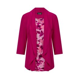 Langarmshirt GOLDNER "Kurzgr&ouml;&szlig;e Viskoseshirt in Twinset-Optik", Damen, Gr. 19, lila (beere, gemustert), Obermaterial: 95% Viskose CV. 5% Elasthan EL., gerade, Shirts Langarmshirt, Ton in Ton Hotfixe am Druck