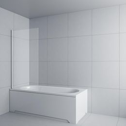 Badewannenaufsatz Welltime "BWA Nassau Single Clear", silberfarben, B:80cm H:140cm, Duschw&auml;nde