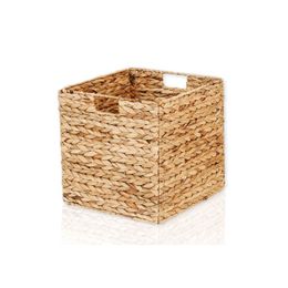 Aufbewahrungsbox LYCCE "Aufbewahrungskorb Aufbewahrungskorb Wasserhyazinthe", braun (natur), B:33cm H:33cm T:33cm, Aufbewahrungsboxen, Aufbewahrungsbox