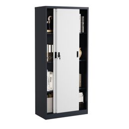 Aktenschrank Vcm "B&uuml;roschrank Stahlschrank abschlie&szlig;bar Malivo 4fach", wei&szlig; (anthrazit, wei&szlig;), B:80cm T:40cm, Obermaterial: 100% Metall MT., Schr&auml;nke
