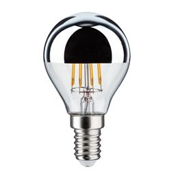 Paulmann LED-Leuchtmittel "Tropfen Kopfspiegel 440lm 2700K 4,8W silber dim 230V", Energieeffizienz: F (A-G), silberfarben, L:7,8cm &Oslash;:4,5cm, Leuchtmittel