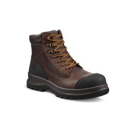 Sicherheitsstiefel Carhartt "Detroit" Gr. 45, braun (dunkelbraun), 45, Obermaterial: 50% Rindsleder Leather cow. 50% Lammleder LEL., Schuhe