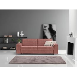2,5-Sitzer Egoitaliano "Cecilia, modern & elegant, erstklassiger Sitzkomfort, Breite 234cm", braun (cedar wood), B:234cm H:85cm T:102cm, Sofas, mit verchromten Metallf&uuml;&szlig;en