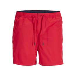 Jack & Jones Badeshorts JACK & JONES "JPSTMAUI NEO SWIM SHORTS", Herren, Gr. XL, N-Gr, true rot, Polyester, Badehosen Badeshorts