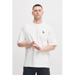 T-Shirt Blend "BHTee", Damen, Gr. XL, wei&szlig; (snow wei&szlig;), Web, 100% Baumwolle, bedruckt, relaxed fit normal, Shirts T-Shirt, L&auml;ssiges T-Shirt mit Backprint