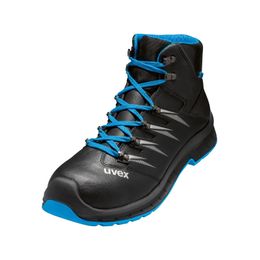 Sicherheitsstiefel Uvex "2 trend Stiefel" Gr. 40, schwarz (schwarz, blau), 40, Obermaterial: 100% Rindsleder Leather cow., Schuhe