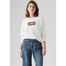 Levi's Sweatshirt LEVI'S "GR ICONIC HERITAGE CREW", Damen, Gr. L (40), wei&szlig;, Sweatware, Obermaterial: 100% Baumwolle, bedruckt, bequem normal, Rundhals, Sweatshirts Sweatshirt, Bequeme Passform