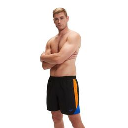 Speedo Badeshorts "Eco H-Boom" in Schwarz/ Orange/ Blau - 37% | Gr&ouml;&szlig;e M | Herren-bademode-sport
