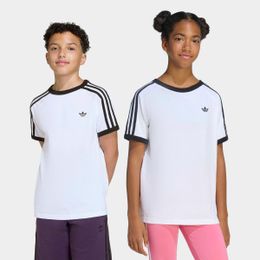 T-Shirt adidas originals "3 STRIPE TEE", M&auml;dchen, Gr. 128, wei&szlig;, schwarz, Obermaterial: 100% Baumwolle, normal, Rundhals, Shirts T-Shirt