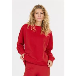 ENDURANCE ATHLECIA Sweatshirt ATHLECIA "Breslin", Damen, Gr. 34, rot, 100% Baumwolle, bestickt, normal, Rundhals, Sweatshirts Sweatshirt, mit extraweichem Peach-Finish