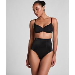 Hunkem&ouml;ller String HUNKEM&Ouml;LLER "Formender Scuba-Tanga mit hoher Taille", Damen, Gr. L, schwarz, 76% Polyamid, 24% Elasthan, Unterhosen String