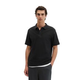 Marc O'Polo Poloshirt MARC O'POLO "mit feiner Struktur", Damen, Gr. L, schwarz, Obermaterial: 98% Baumwolle, 2% Elasthan, unifarben, regular fit, Rippb&uuml;ndchen, Shirts