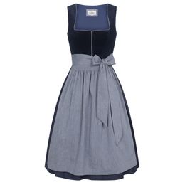 N&uuml;bler Dirndl N&Uuml;BLER "Dirndl lang Florentine", Damen, Gr. 42, EURO, blau, Obermaterial: 100% Polyester PES., Kleider