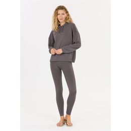 ENDURANCE ATHLECIA Kapuzensweatshirt ATHLECIA "NAMIER W", Damen, Gr. 38, grau, 51% Polyester, 44% Modal, 5% Elasthan, unifarben, kurz, ohne Ausschnitt, Sweatshirts, mit hohem Modal-Anteil