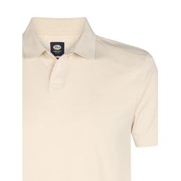Poloshirt PETROL INDUSTRIES "Men Polo Short Sleeve", Herren, Gr. L (40), seashell, Jersey, Obermaterial: 80% Baumwolle, 20% Leinen, unifarben, regular fit normal, ohne Ausschnitt, Shirts, mit Polo Kragen