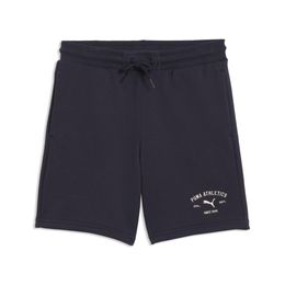 Sporthose Puma "Puma Class Graphic Shorts Jungen", M&auml;dchen, Gr. 128, Normalgr&ouml;&szlig;en, new navy blau, Obermaterial: 68% Baumwolle, 32% Polyester. Rippe: 97% Baumwolle, 3% Elasthan. Tasche &ndash; Oben: 100% Baumwolle, regular fit, Hosen Sporthose