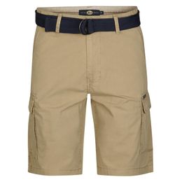 Cargoshorts PETROL INDUSTRIES "Men Shorts Cargo", Herren, Gr. L (40), N-Gr, light tan, Web, Obermaterial: 100% Baumwolle, unifarben, regular fit knielang, Hosen, mit G&uuml;rtel