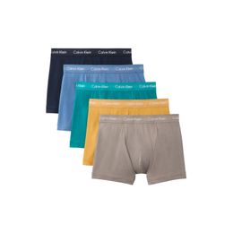 Trunk "TRUNK 5PK", Herren, Gr. M (50), 5 Stk., driftwood, moonlight blau, fanfare,, Jersey, Obermaterial: 95% Baumwolle, 5% Elasthan, Calvin Klein Underwear, k&ouml;rpernah, Unterhosen, mit Logo-Elastikbund