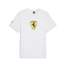 T-Shirt Puma "Scuderia Ferrari Coloured Shield T-Shirt Herren", Damen, Gr. L, wei&szlig;, Obermaterial: 100% Baumwolle. Rippe: 75% Baumwolle, 25% Polyester, clean, regular fit, Rundhals, Shirts T-Shirt