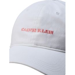 Baseball Cap Calvin Klein "APPAREL GRAPHIC CAP 2", Damen, hellwei&szlig;, Web, Baumwolle, unifarben, Caps, Regular fit und gr&ouml;&szlig;enverstellbar