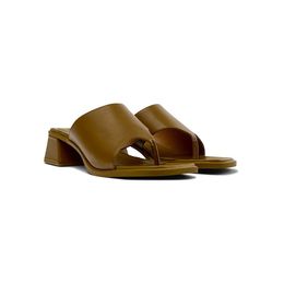 Camper Leder-Zehentrenner "Kora" in Hellbraun - 48% | Gr&ouml;&szlig;e 38 | Damen-sandalen