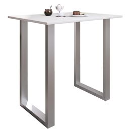 Bartisch Vcm "Holz Bartisch Stehtisch Tisch Tresen Xona 110x80", wei&szlig; (silber, wei&szlig;), B:110cm T:80cm, Tische, Bartisch
