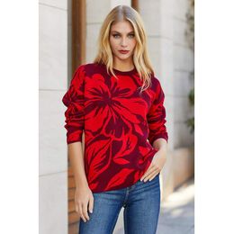 Milan Kiss Pullover in Rot/ Bunt - 70% | Gr&ouml;&szlig;e M | Damen-pullover-cardigans