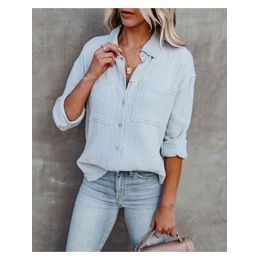 Milan Kiss Bluse in Hellblau - 57% | Gr&ouml;&szlig;e L | Damen-blusen