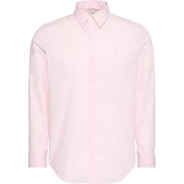 Langarmhemd Calvin Klein "LONG SLEEVE SOLID STRETCH SLIM SHIRT", Herren, Gr. M, N-Gr, ballet slipper, Web, Obermaterial: 96% Baumwolle, 4% Elasthan, slim fit h&uuml;ftlang, Rundhals, &Auml;rmel mit &Auml;rmelschlitz 2-Knopf-Manschette, Hemden, slim fit, in Unifarbe